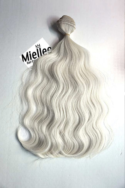 Frosty Blonde Machine Tied Weft Extensions - Wavy Human Hair – Miellee ...